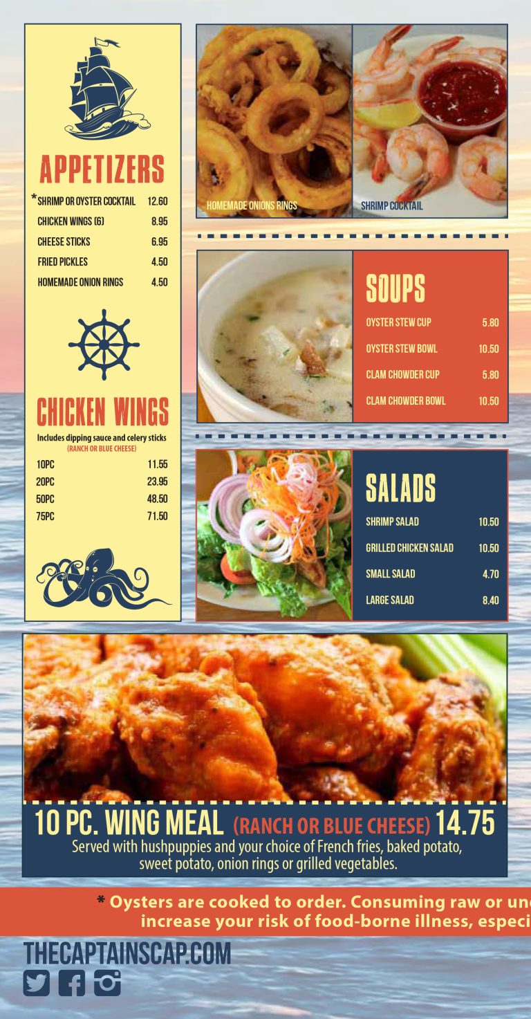 To Go Menu – The Captain's Cap