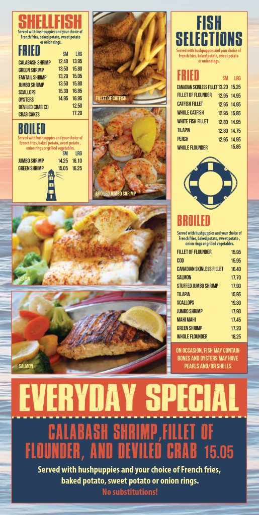 To Go Menu – The Captain's Cap