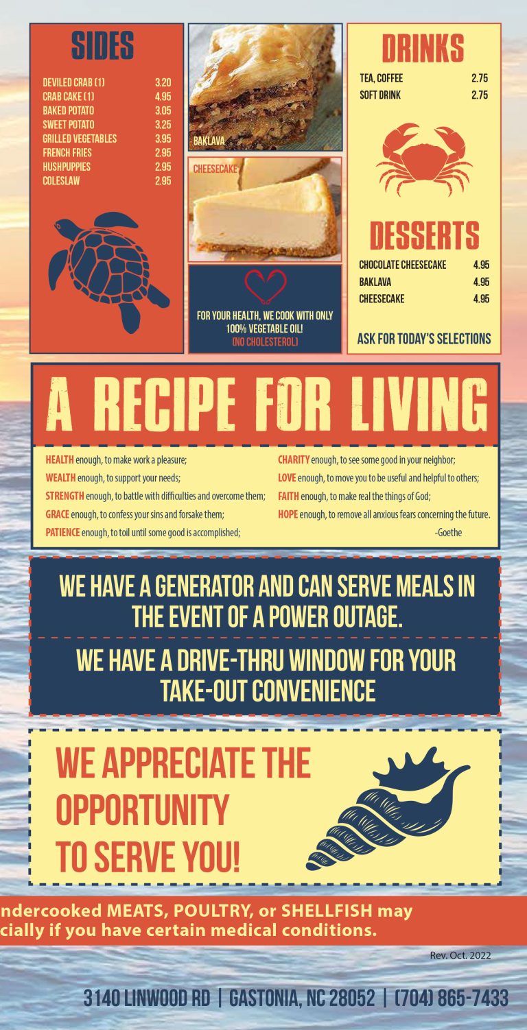 To Go Menu – The Captain's Cap